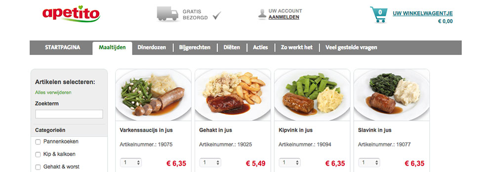 Apetito maaltijdservice | Vriesverse en warme maaltijden | Proefpakket